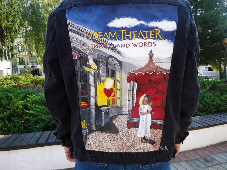 Hand Painted Custom Denim Jacket Dream Theater - Etsy