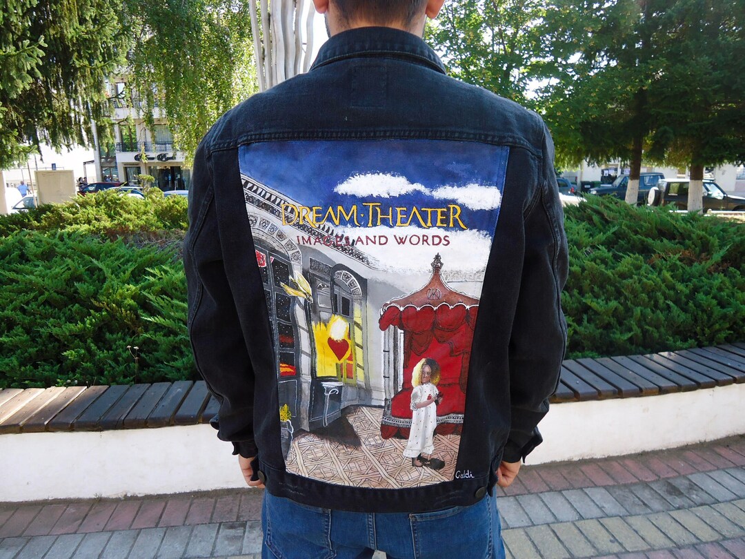 Hand Painted Custom Denim Jacket Dream Theater - Etsy