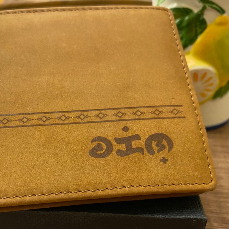 Personalized Leather Wallet for Men Baybayin Name, Filipino Indigenous ...