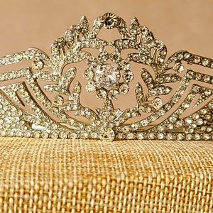 Belle Epoque Tiara, Wedding Tiara for Bride, Quinceanera Crown, Crystal ...