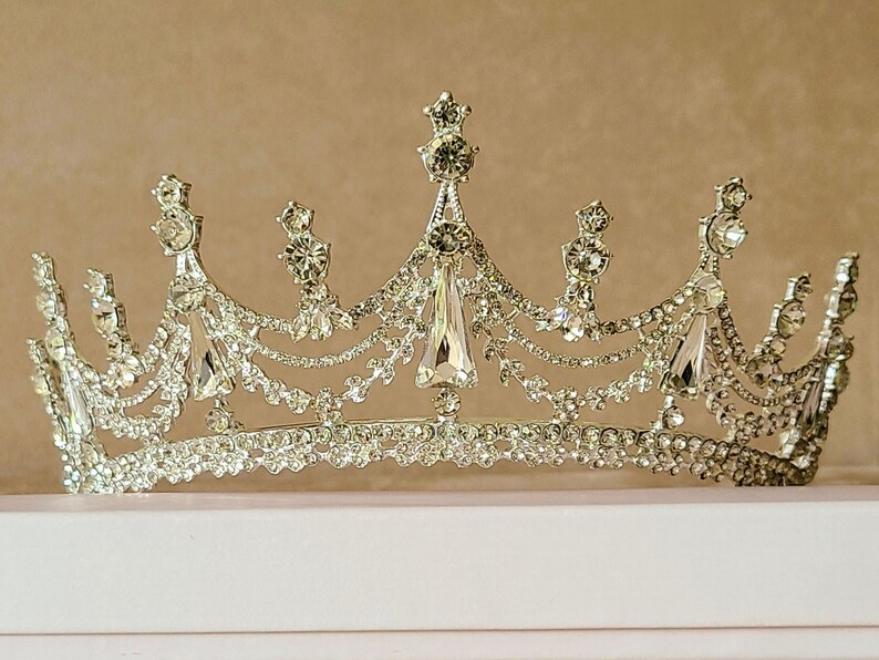 Art Deco Tiara, Ice Queen Tiara, Quinceanera Tiara Silver, Tiara for ...