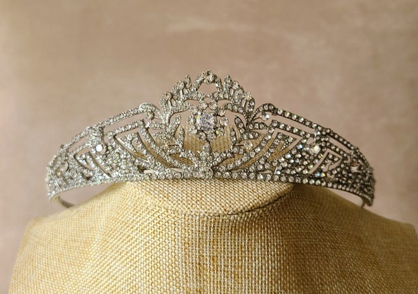 Belle Epoque Tiara, Wedding Tiara for Bride, Quinceanera Crown, Crystal ...