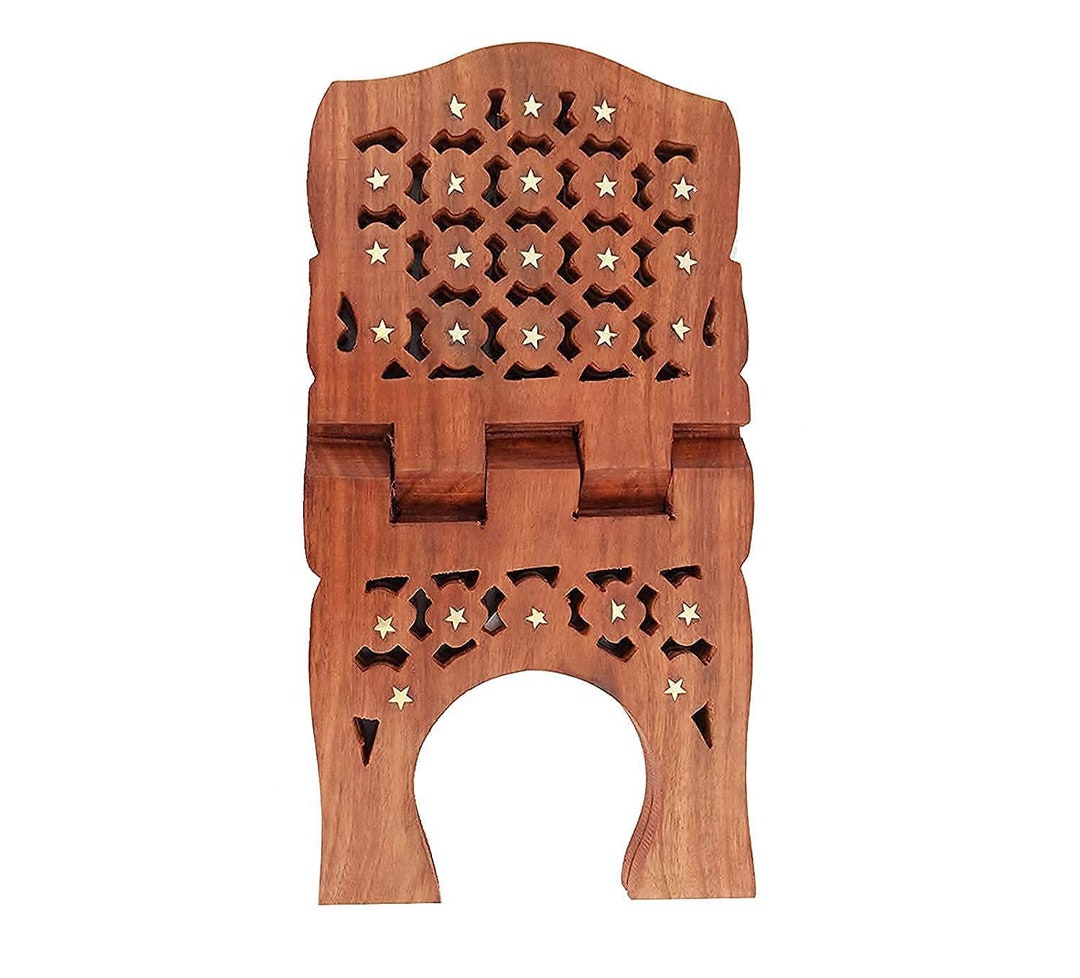 KSJONE Sheesham Wooden Rehal Holy Book Stand for Reading Quran, Geeta ...