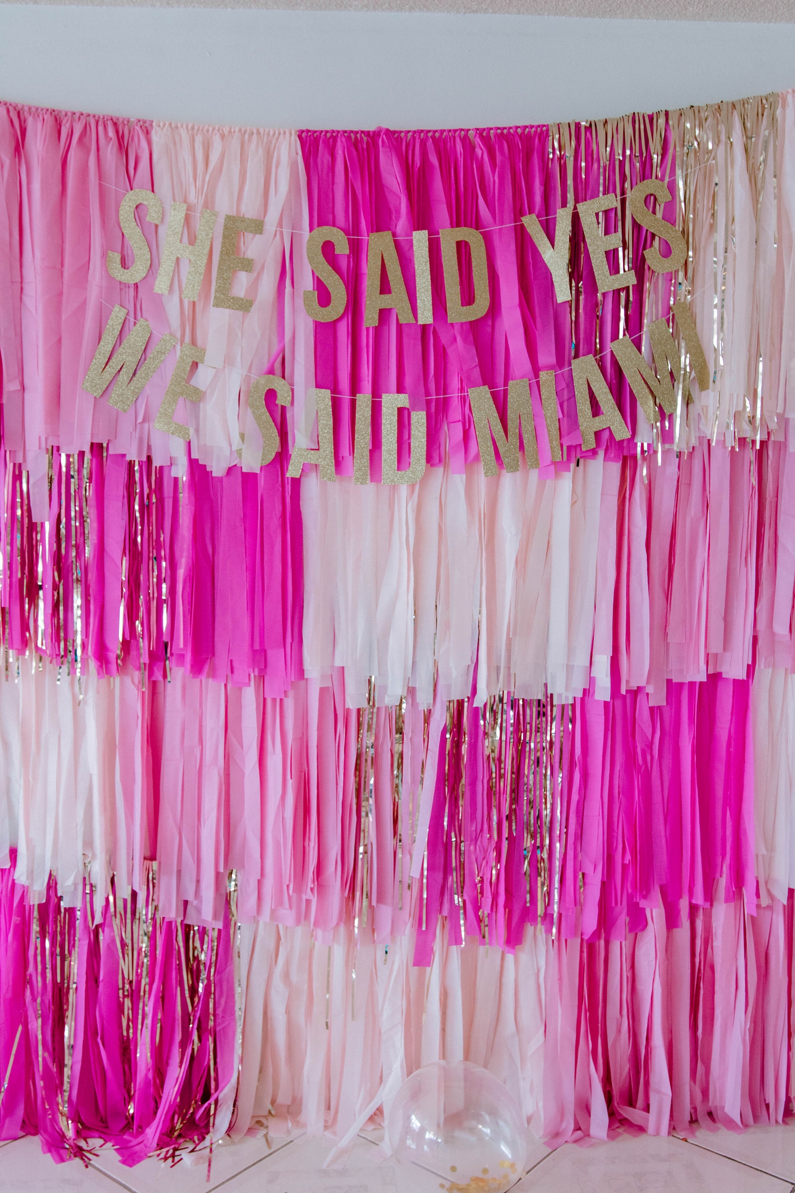 Pink and Gold Fringe Backdrop - Etsy UK