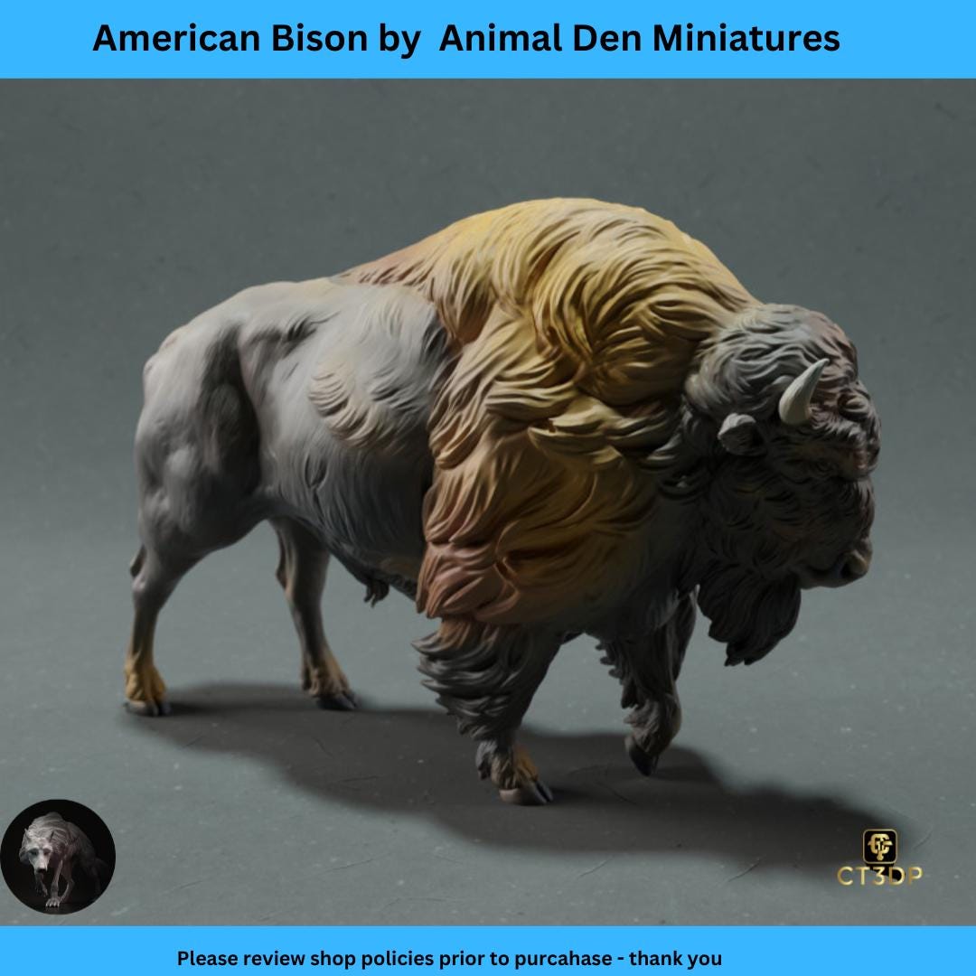 American Bison Models by Animal Den Miniature- Superbly Detailed ...