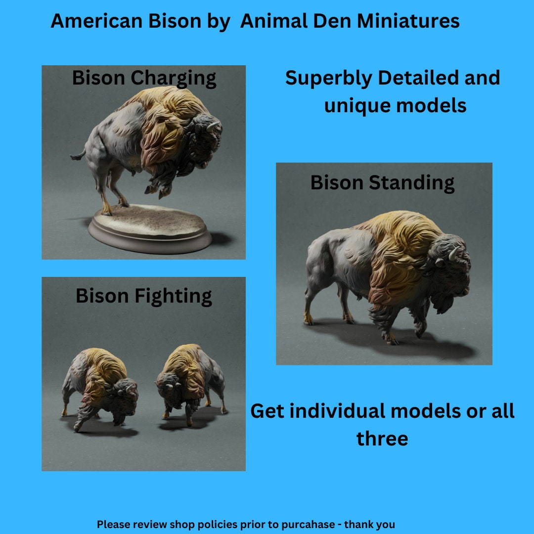 American Bison Models by Animal Den Miniature Superbly - Etsy UK