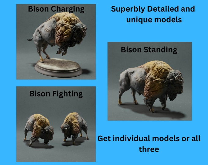 American Bison Models by Animal Den Miniature Superbly Detailed ...