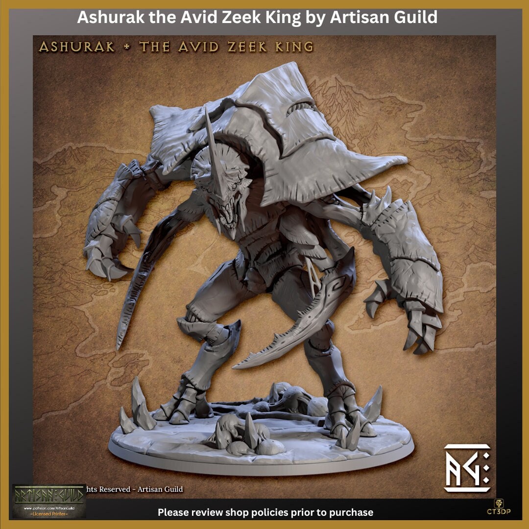 Epic Boss Ashurak the Avid Zeek King by Artisab=n Guild. TTRPG - RPG - Tabletop - Gaming - Etsy