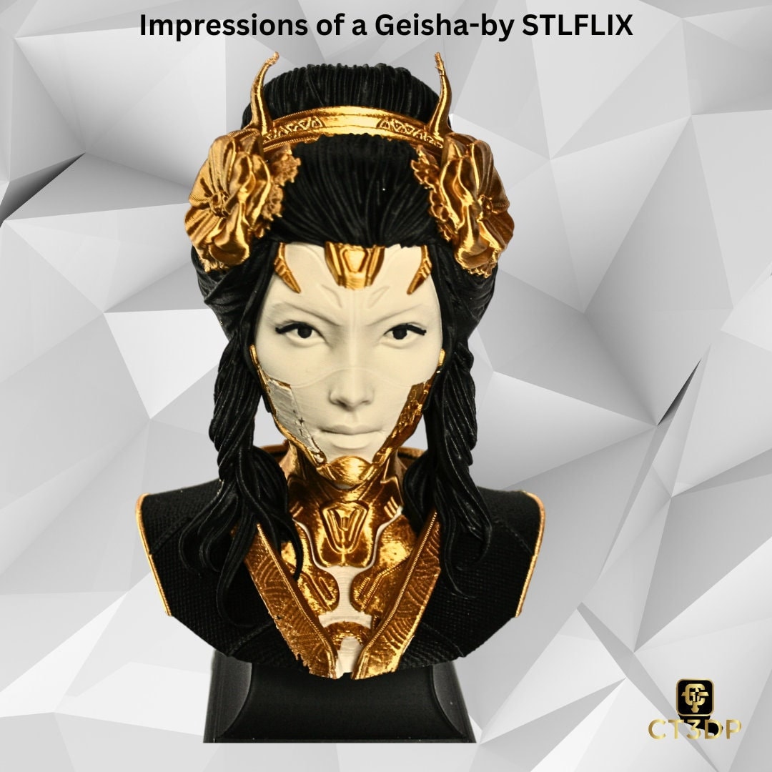 3D Printed Geisha Bust: STLFLIX Model, Unpainted Resin Miniature - Etsy