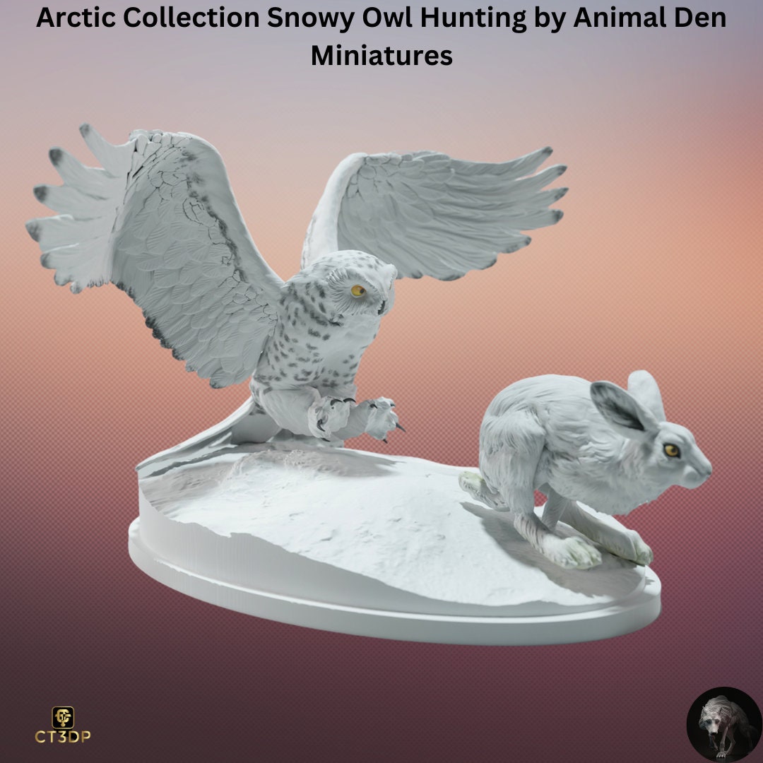 Arctic Collection: Snowy Owl Hunting by Animal Den Miniatures ...