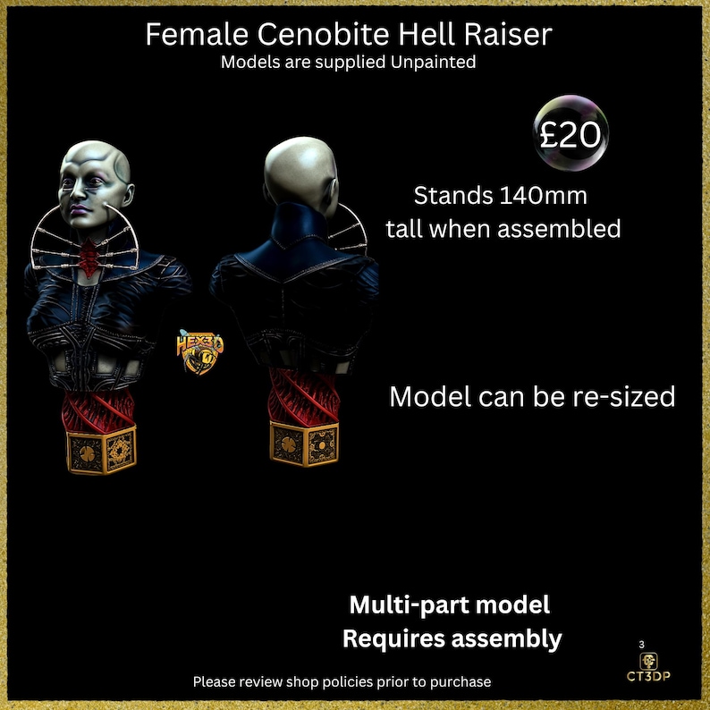 Miniatura de Hellraiser cenobita femenina - Modelo impreso en 3D - Etsy ...