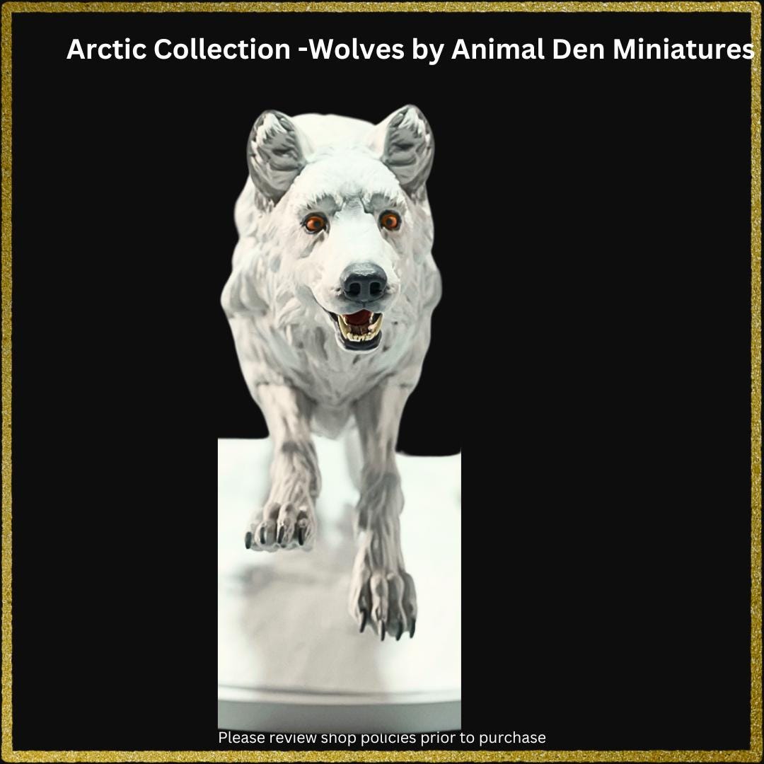 Arctic Collection: Wolves Fighting by Animal Den Miniatures-realistc at ...