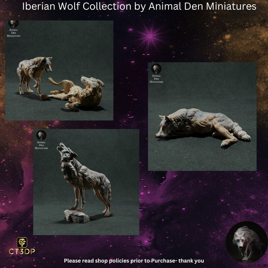 From Animal Den Miniatures 1/16th Scale Iberian Wolf Collection They ...