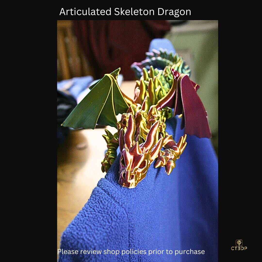Articulated Skeleton Dragon- Printed With Tricolour Filament- No Two ...