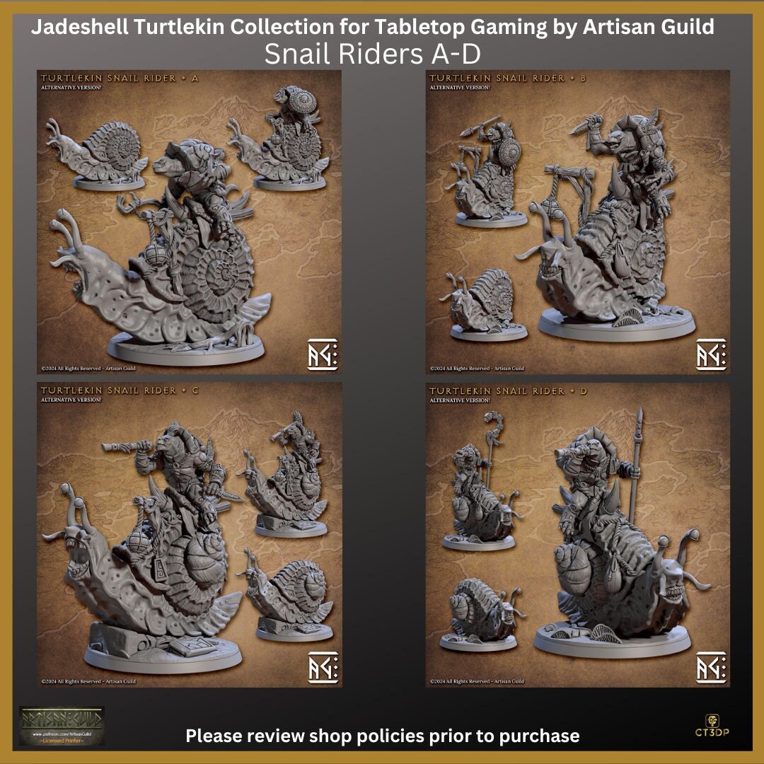 From Artisan Guild Comes Jadeshell Turtlekins Giant Snail Riders Ideal ...