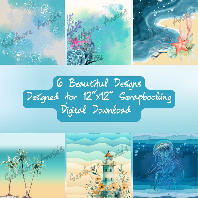 Scrapbook Paper, Junk Journal, Printable, Downloadable, Beach Scrapbook ...