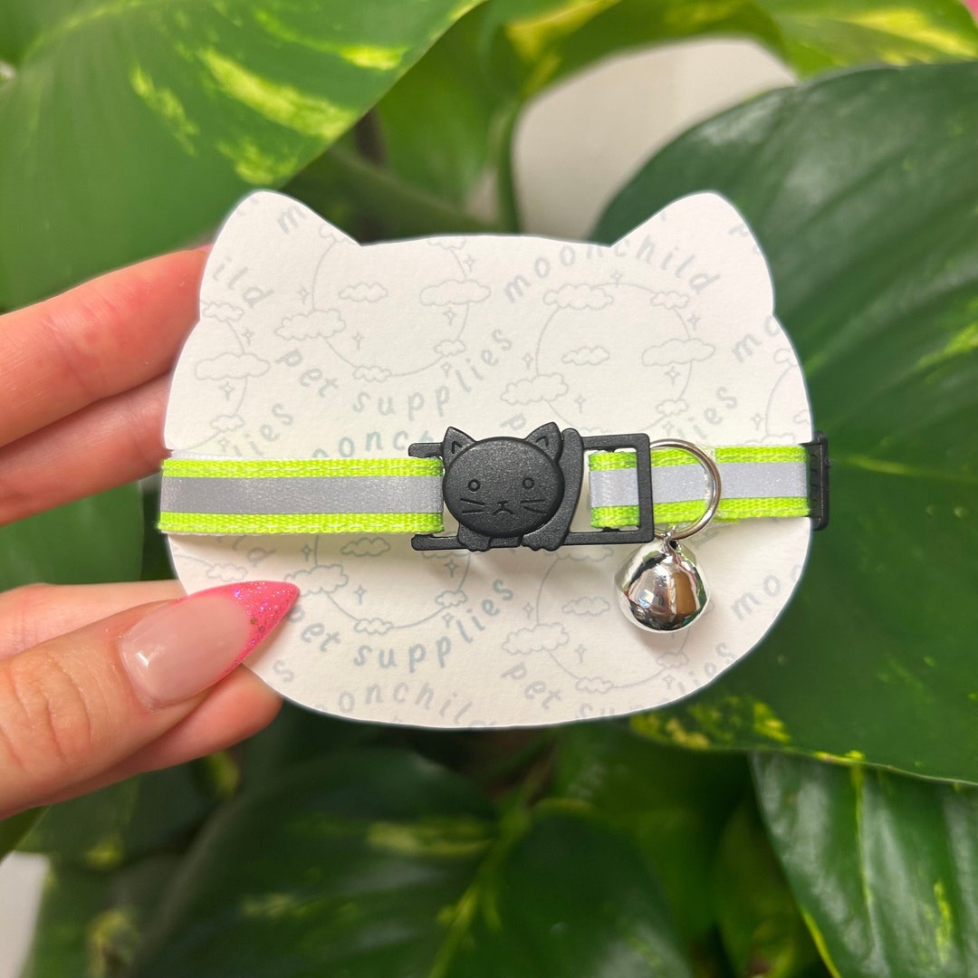 REFLECTIVE Cat Collar ~ Hi-vis Cat Accessories ~ Handmade Cat Collar ...