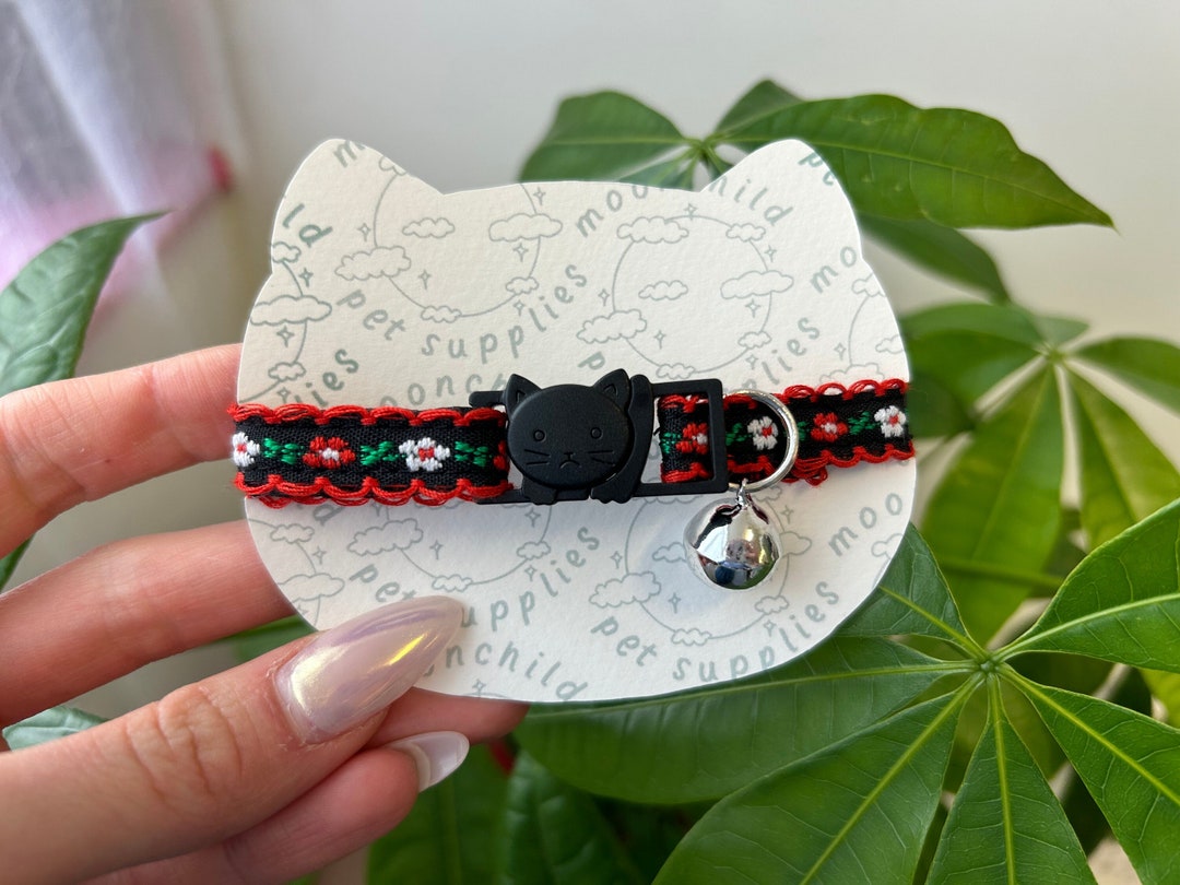 Black Lace Cat Collar Handmade Cat Collars Red Lace Collar Cute Cat ...
