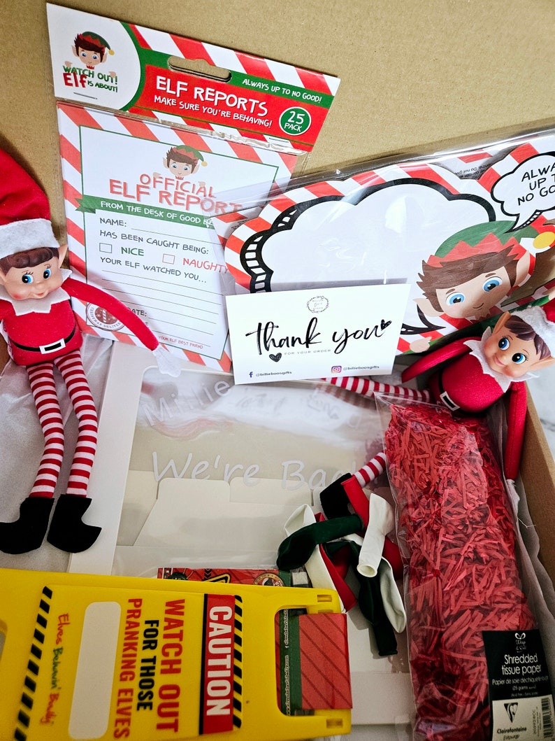 Personalized Elf Arrival Box | DIY Kit With Balloons & Message Board - Etsy