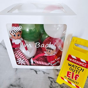 Personalised Elf Arrival | Elf Kit | Elf Balloon Box | Elf Arrival Box ...