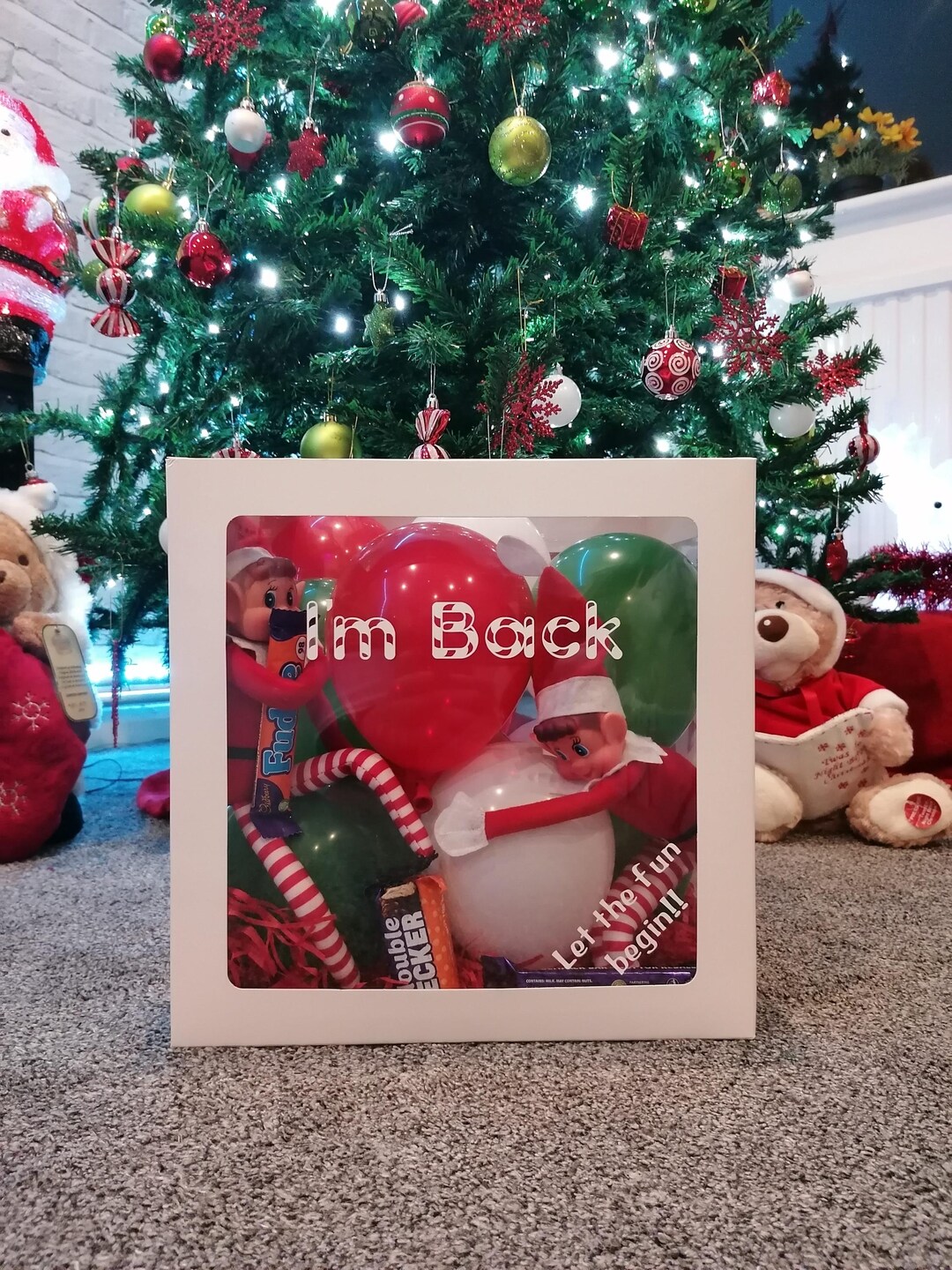 Personalised Elf Arrival | Elf Kit | Elf Balloon Box | Elf Arrival Box ...