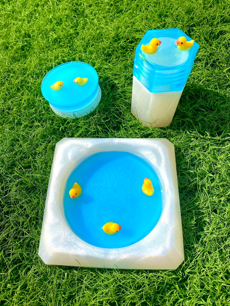 Glowing Rubber Ducky Set W/ Ashtray Rolling Tray Stash Jar - Etsy