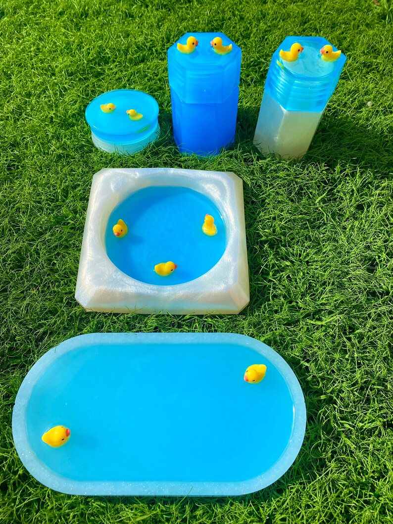 Glowing Rubber Ducky Set W/ Ashtray Rolling Tray Stash Jar - Etsy