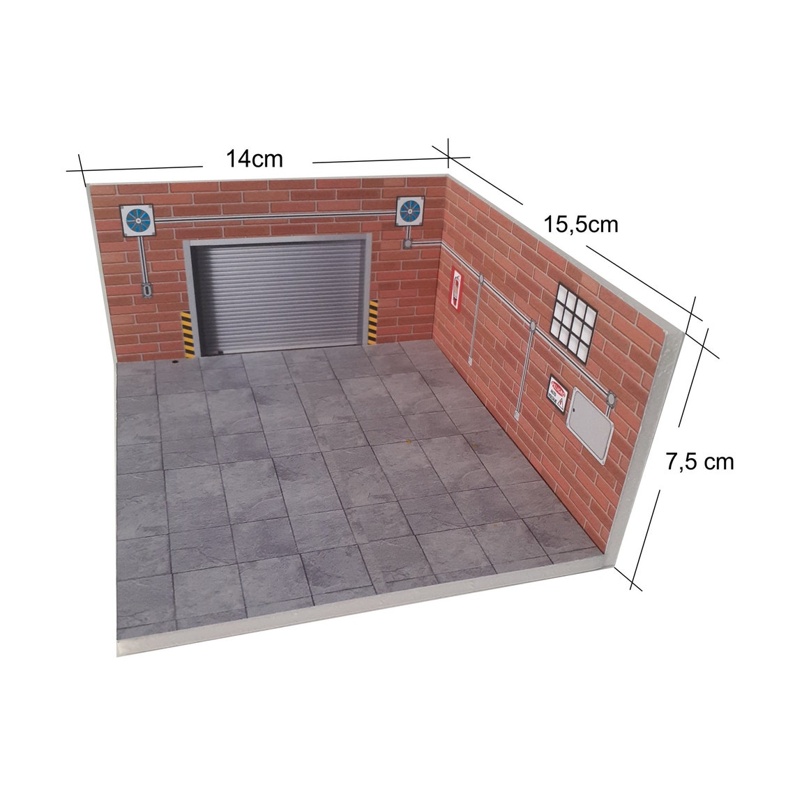 Diorama Model Garage Wiht Accessories for Metal Cars of a Scale 1:64 ...