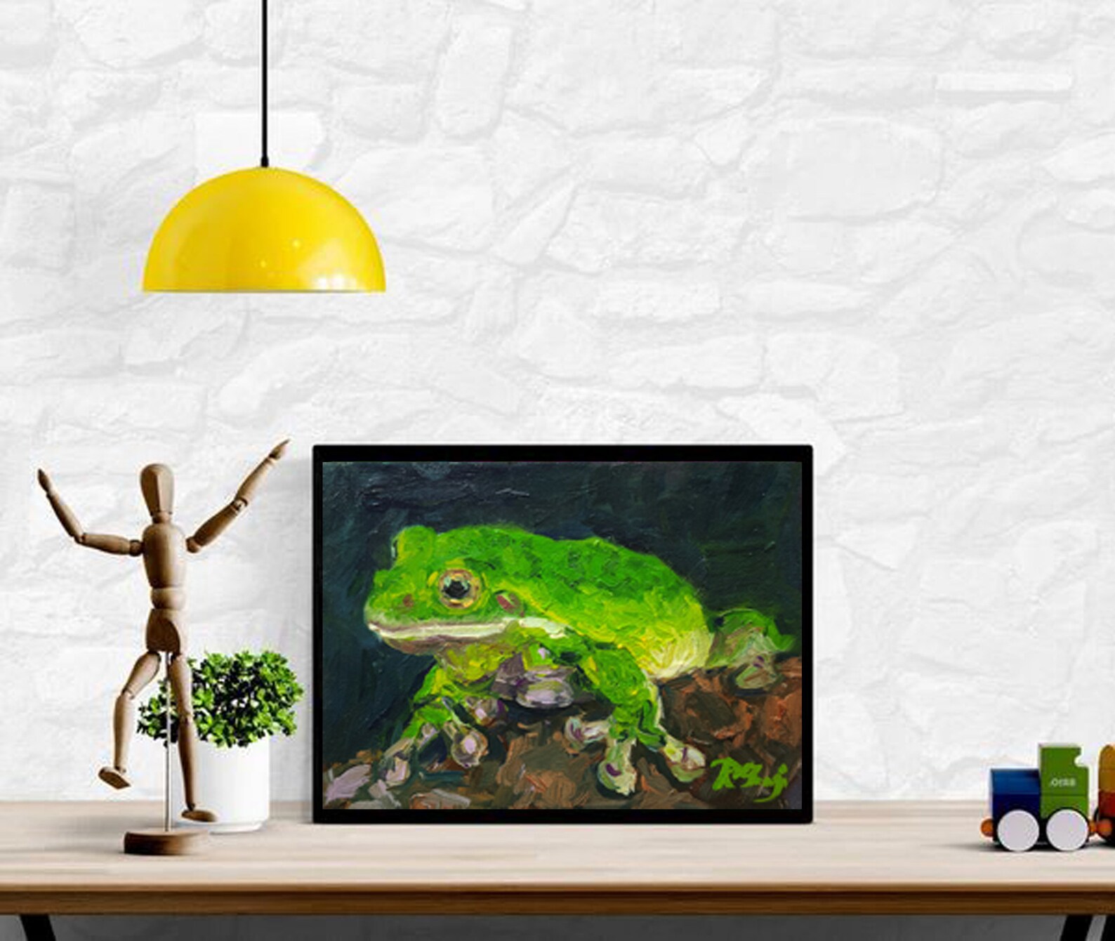 Frog Painting Pond Frog Original Art 8 X 10 Toad - Etsy