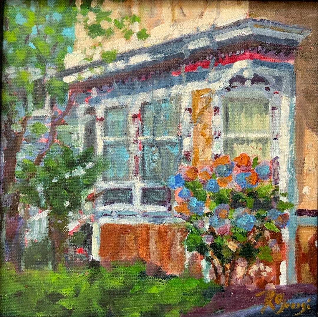 Santa Cruz Painting Cityscape Original Art 8 X 8 American Home Oil ...