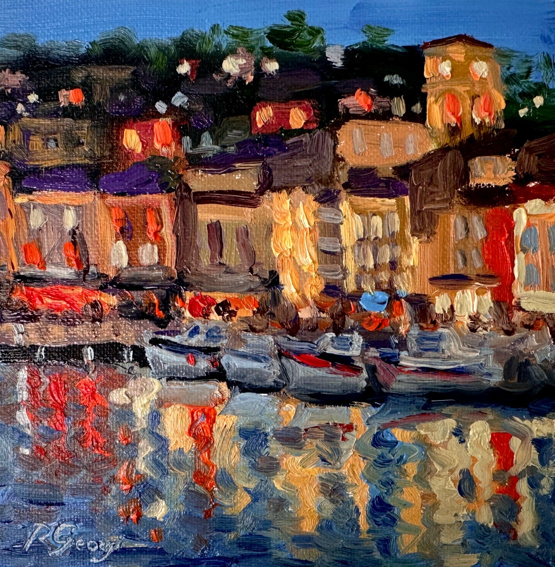 French Riviera Painting Beach Original Art Impasto Small Oil Painting ...
