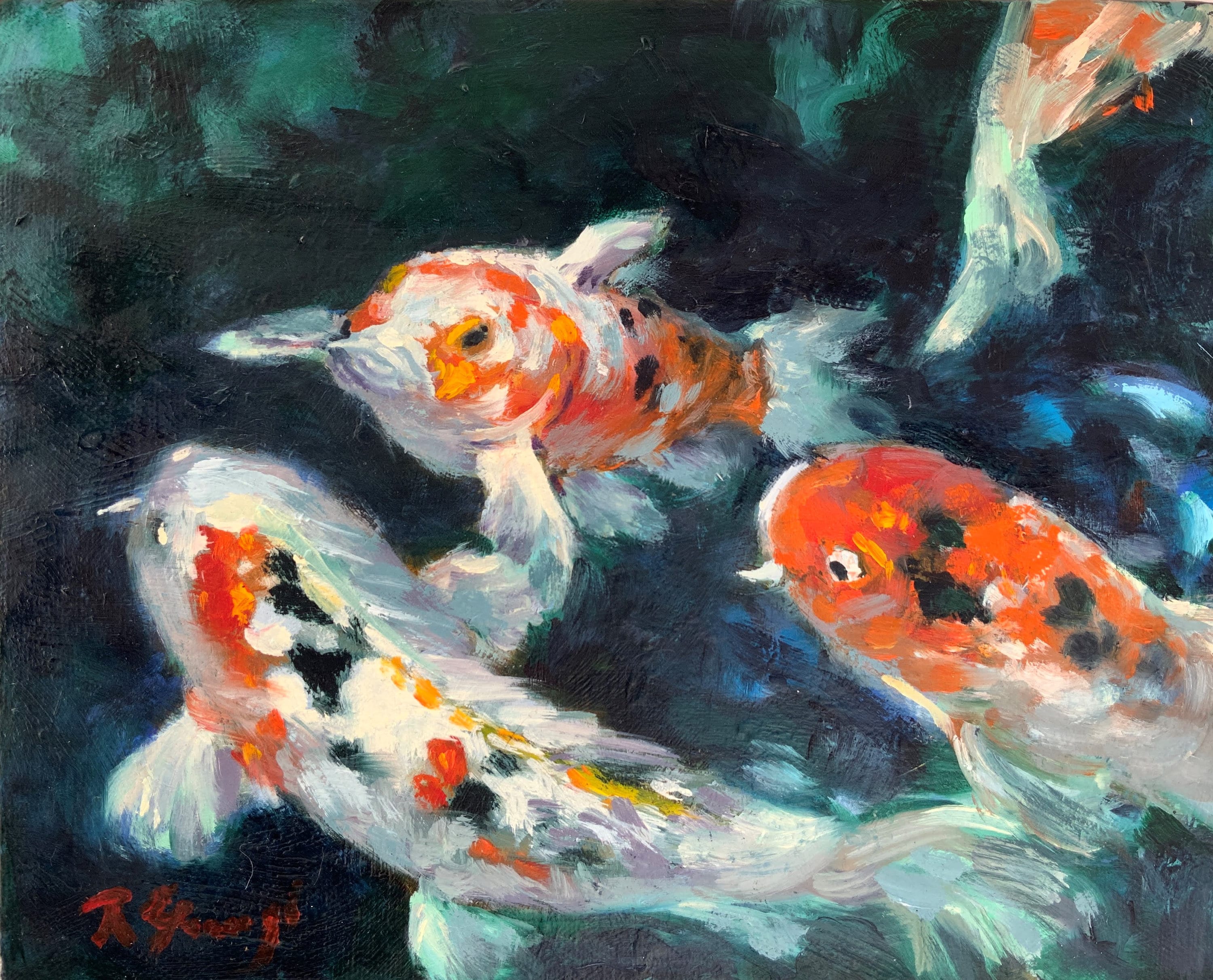 Goldfish Painting Nautical Original Art 9 X 12 - Etsy