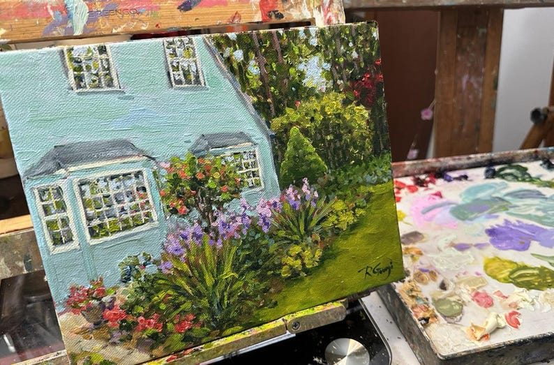 Custom House Portrait Oil Painting From Photo Personalized Hand Painted ...