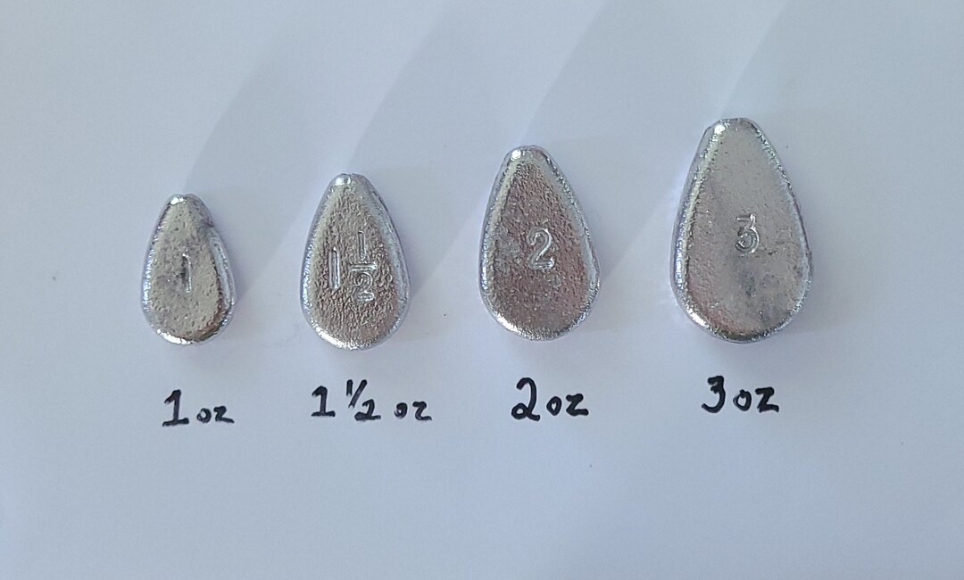 50 No Roll Flat Slip/slide Sinkers Sizes 1, 1 1/2, 2, 3oz Free Shipping ...