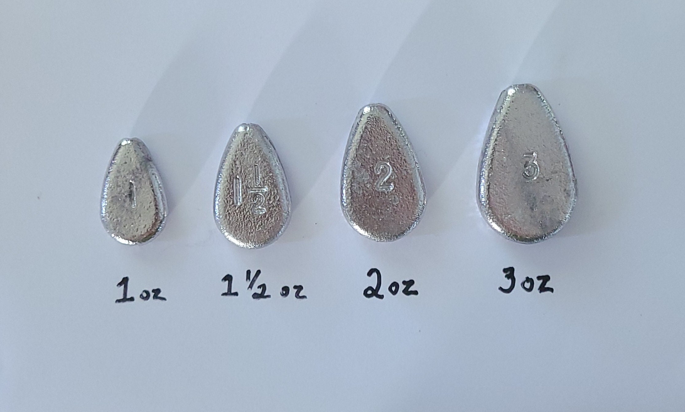 50 No Roll Flat Slip/slide Sinkers Sizes 1, 1 1/2, 2, 3oz Free Shipping ...