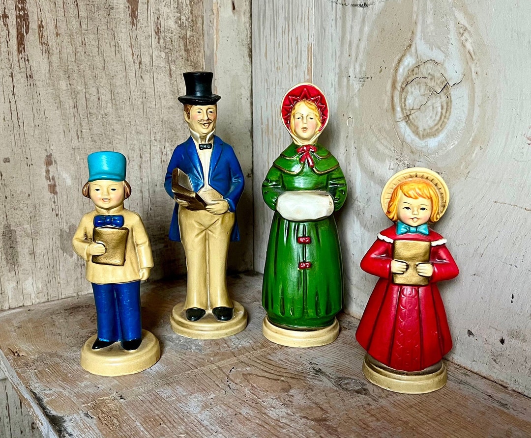 Rare Vintage Paper Mache Dickens Christmas Carolers Mid - Etsy