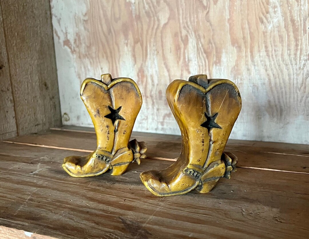 Rare Carved Wax Cowboy Boot Candles | Spurs | Western | Purchase for ...