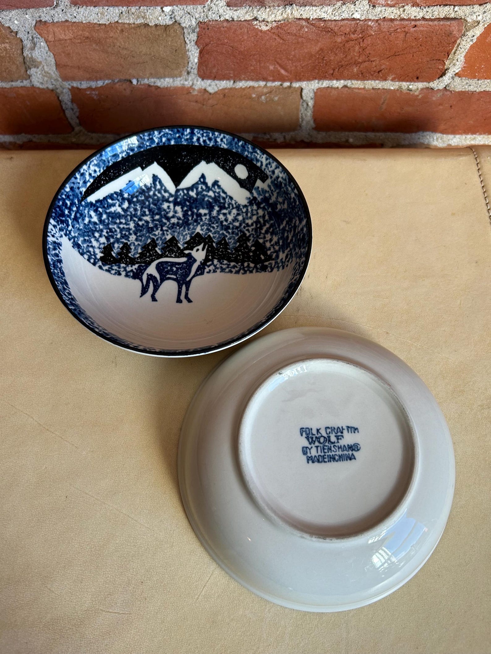 Wolf Dinnerware Set | Tien Shan Folkcraft, Howling Moon Mountain Scene ...