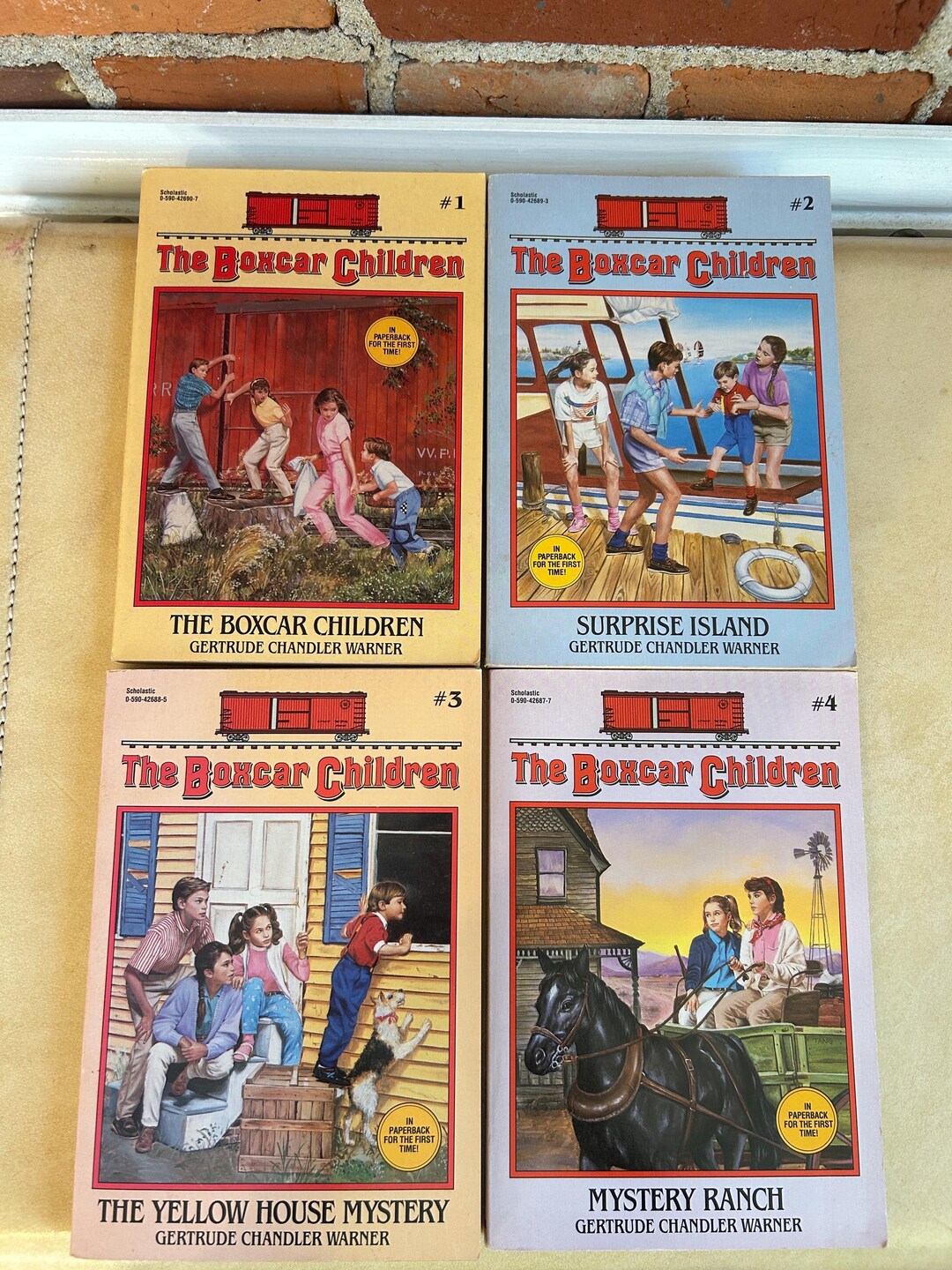 Rare Vintage 1989 Boxcar Children Book Set # 1 - 2 - 3 - 4 by Gertrude ...