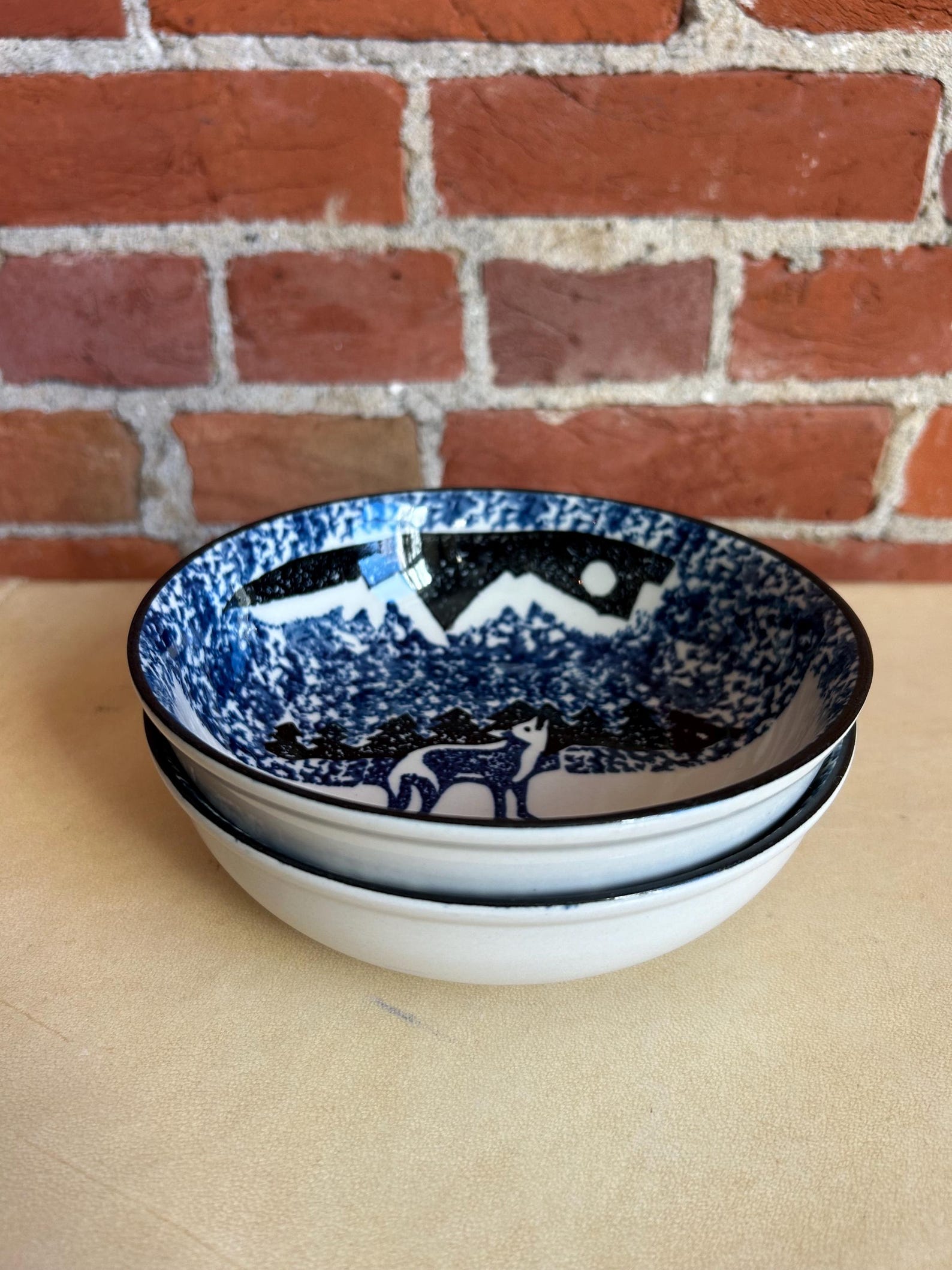 Wolf Dinnerware Set | Tien Shan Folkcraft, Howling Moon Mountain Scene ...