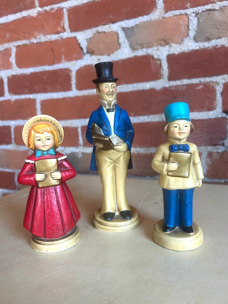 Rare Vintage Paper Mache Dickens Christmas Carolers | Mid Century | Set ...