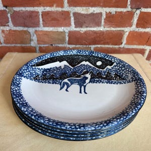 Wolf Dinnerware Set | Tien Shan Folkcraft, Howling Moon Mountain Scene ...