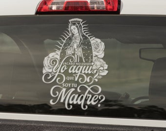 Virgin Mary Decal With Flowers Sticker for Your Car Virgen - Etsy