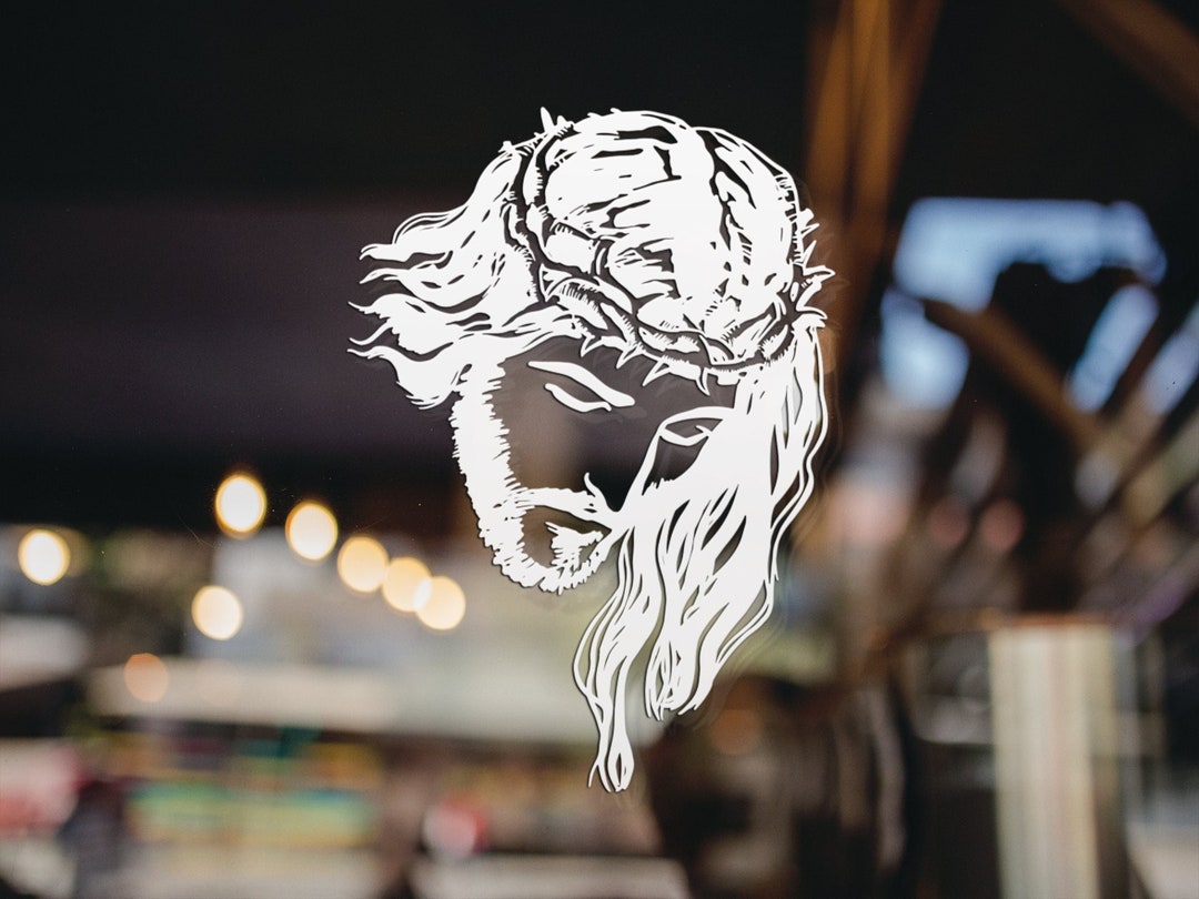 Christian Faith Holy Face of Jesus Window Decal, Car Bumper, Sticker ...