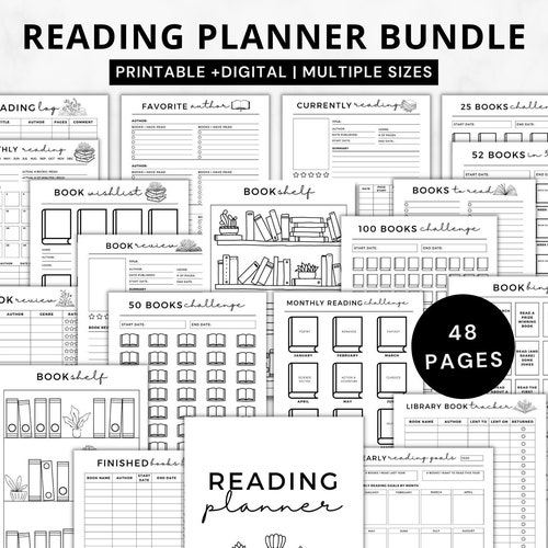 Reading Planner Printable Book Journal Reading Tracker - Etsy