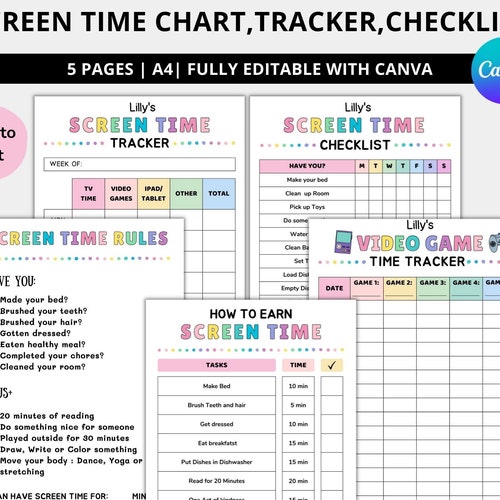Editable Chore Chart for Multiple Kids Daily Checklist - Etsy Canada