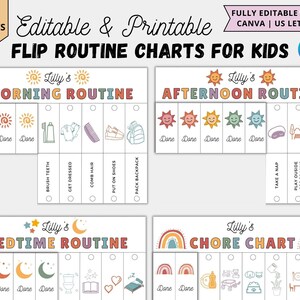400 Editable Daily Routine Cards, Toddler Routine Chart, Daily Rhythm ...
