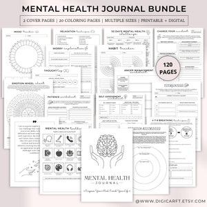 Mental Health Journal Bundle Printable,digital Mentalhealth Planner ...
