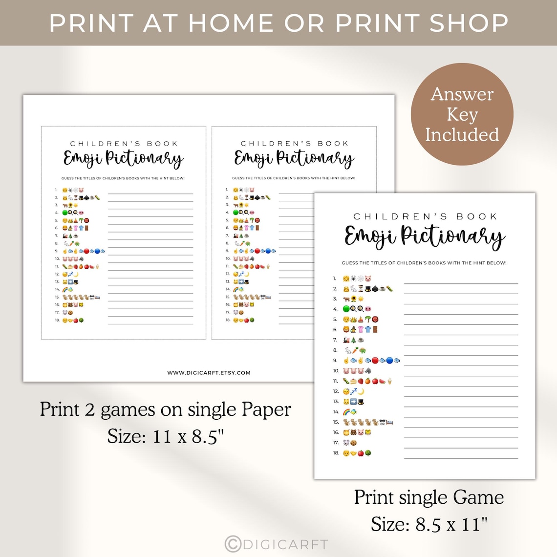 Children's Book Emoji Pictionary Game Printable,baby Book Emoji ...