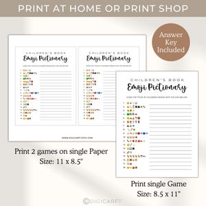 Children's Book Emoji Pictionary Game Printable,baby Book Emoji ...